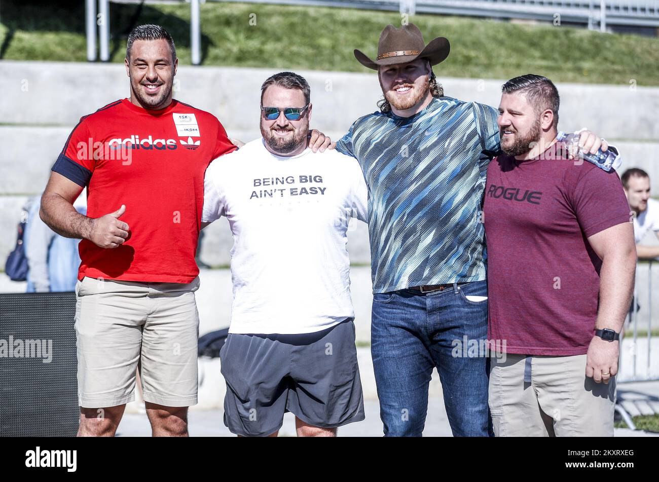Athletes during the press conference in Zagreb on September 12, 2021 ...