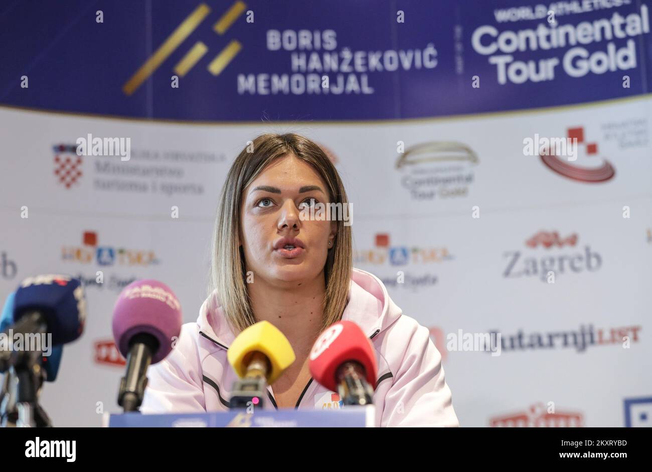 Sandra Perkovic of Croatia during press conference ahead of Zagreb ...