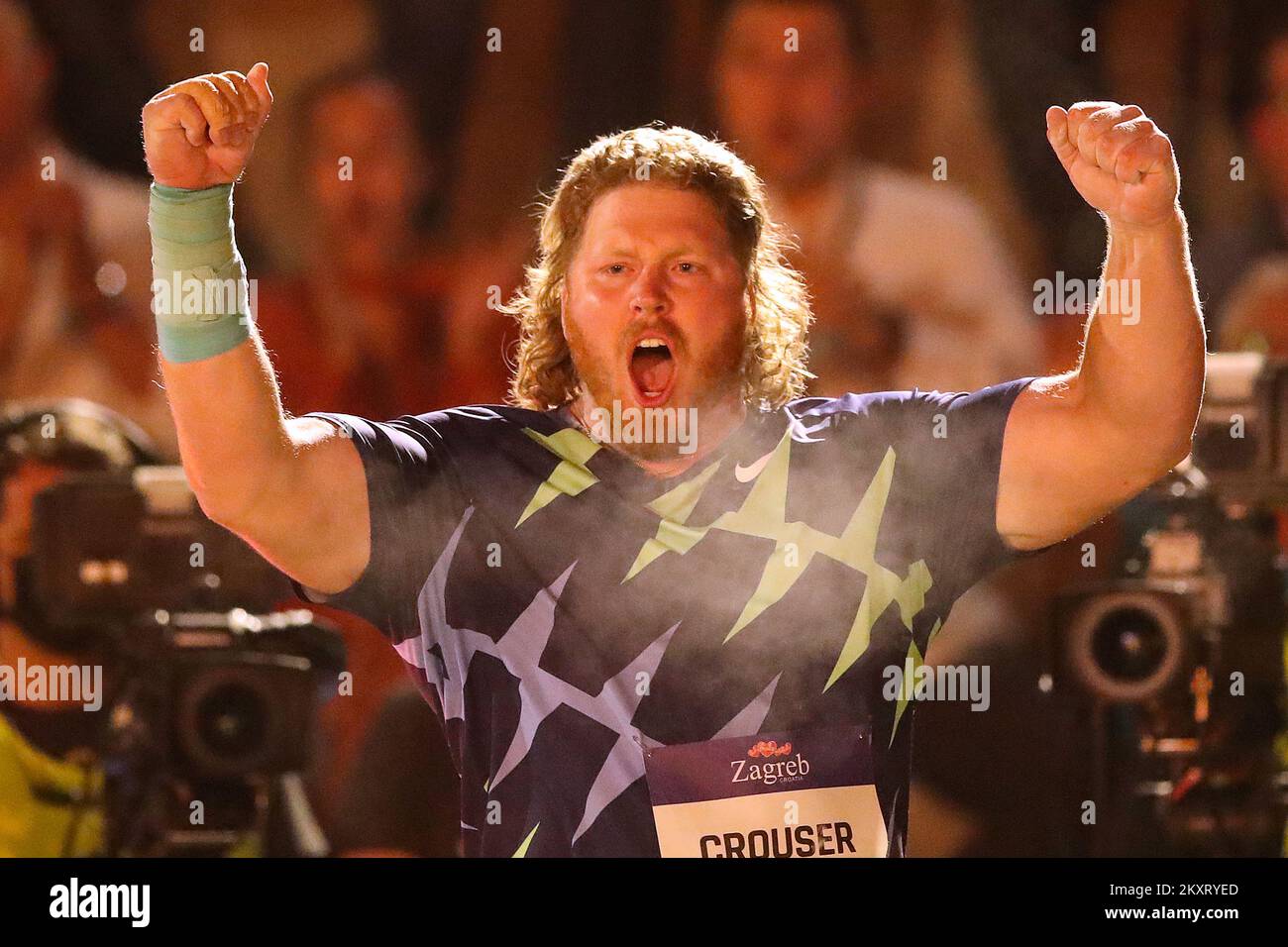 ZAGREB, CROATIA - SEPTEMBER 13:Ryan Crouser during IAAF World Challenge ...
