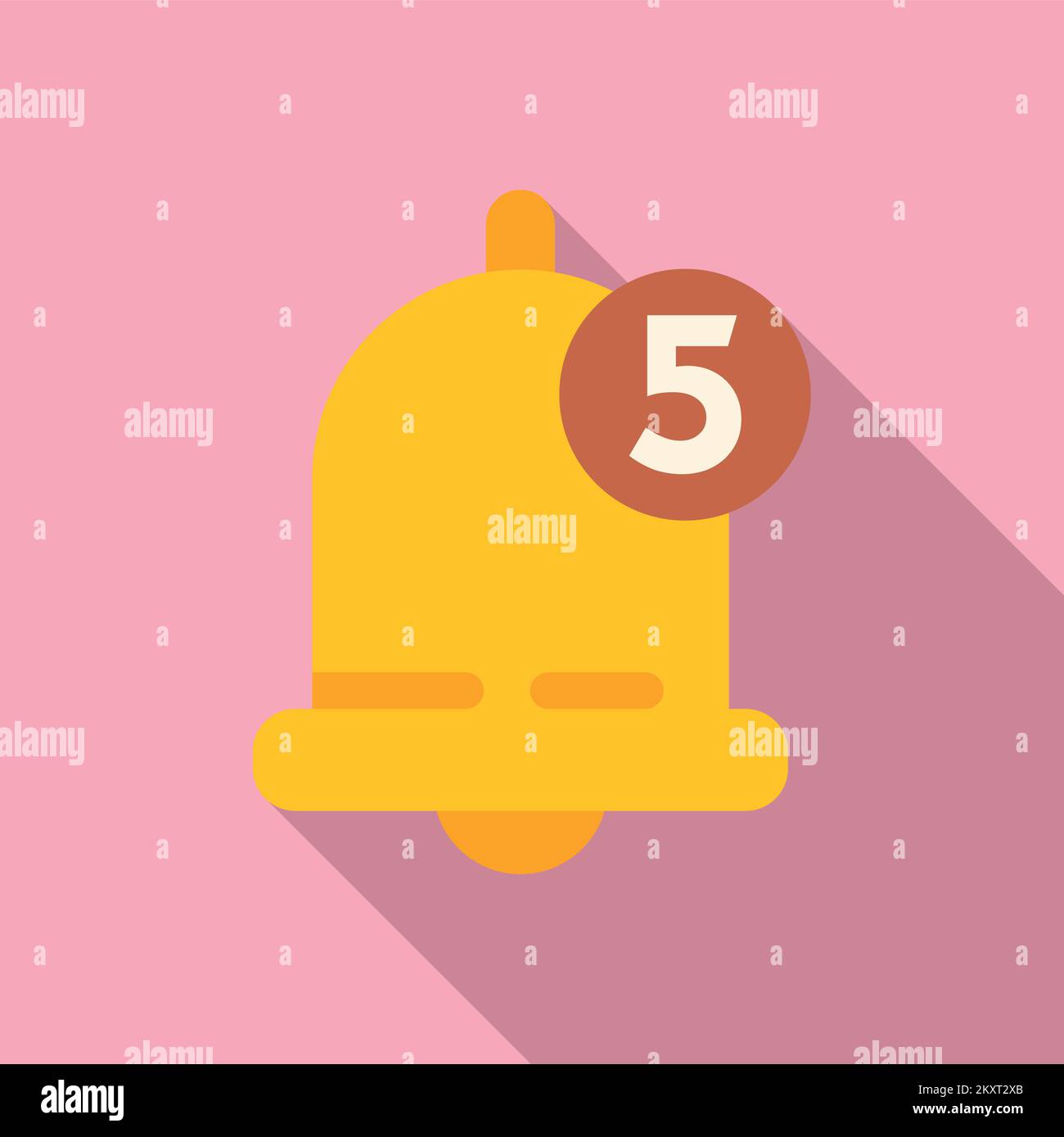 Bell notification icon flat vector. Smartphone interface. Smile user ...