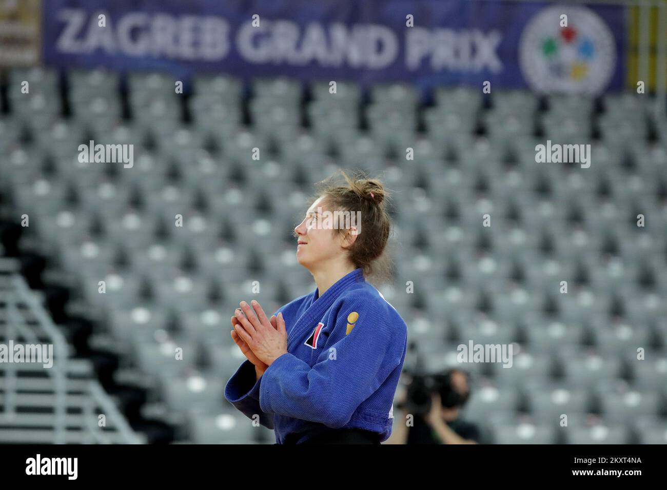 Amber Ryheul of Belgium reacts after winning in the Women's -52kg final ...