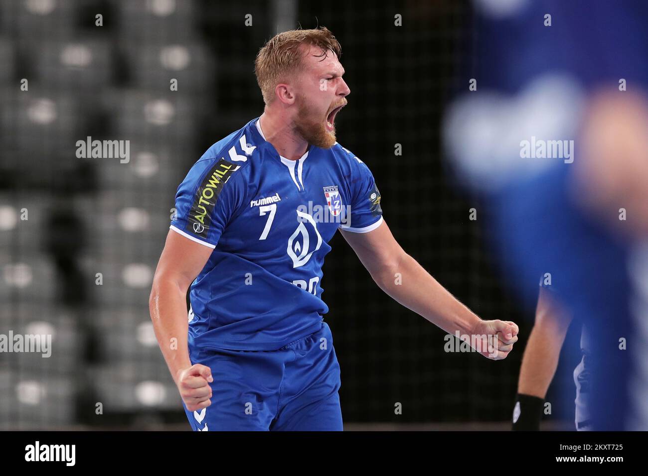 David Mandic of PPD Zagreb celebrate a goal during the DELO EHF ...