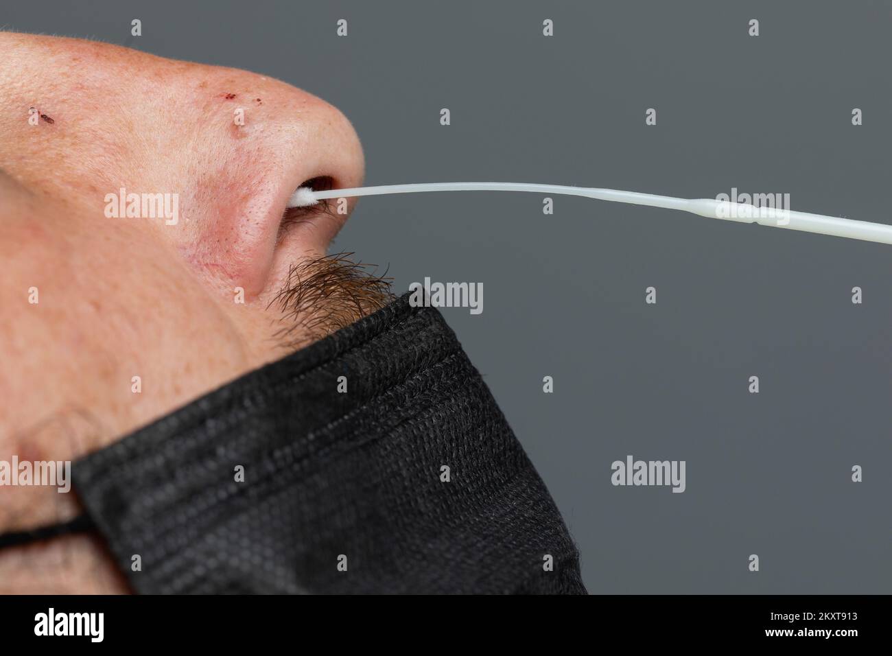 Illustration of the test with home test on Covid 19. in Zagreb, Croatia ...