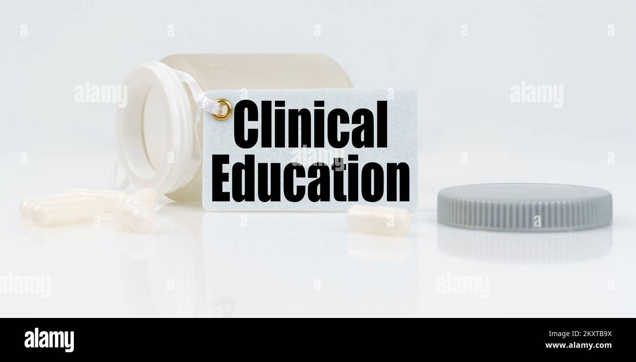 Medicine and health concept. On a white reflective background, there ...