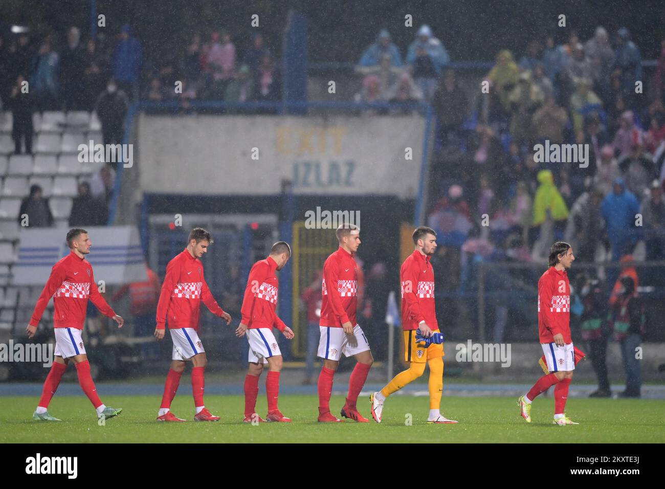 Team Slovakia players line up for the national anthems prior the 2022 ...