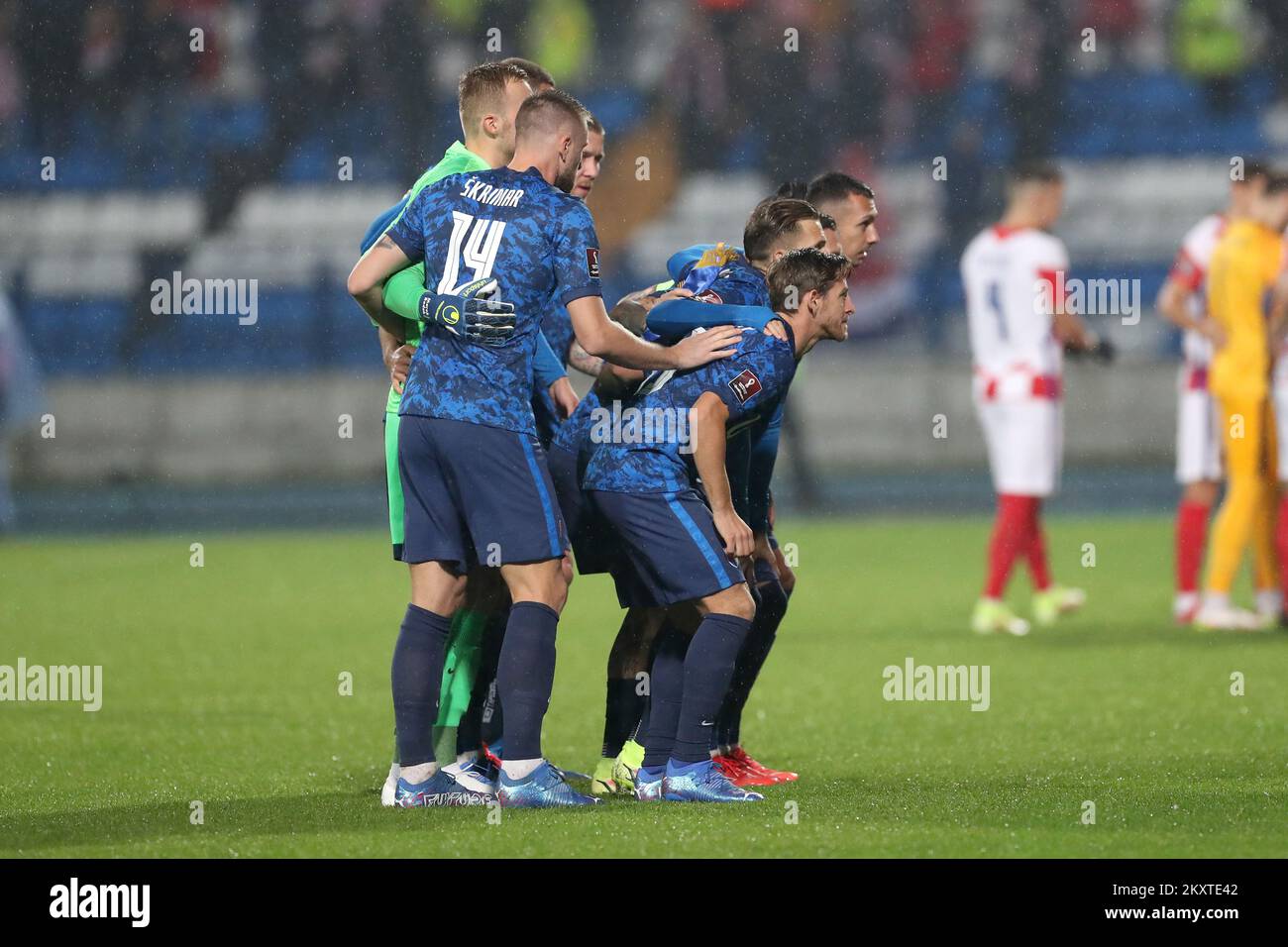 Slovakia players pose for a team photoduring the 2022 FIFA World Cup ...