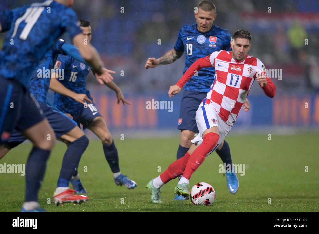 Luka Ivanusec of Croatia in action during the 2022 FIFA World Cup Group ...
