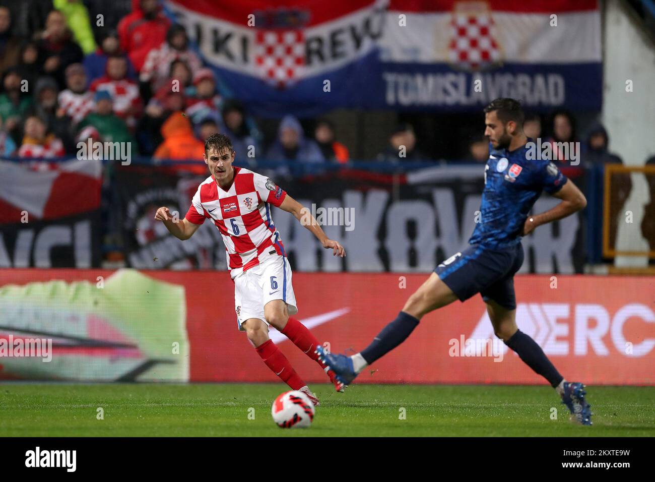 Josip Stanisic of Croatia during the 2022 FIFA World Cup Group H ...
