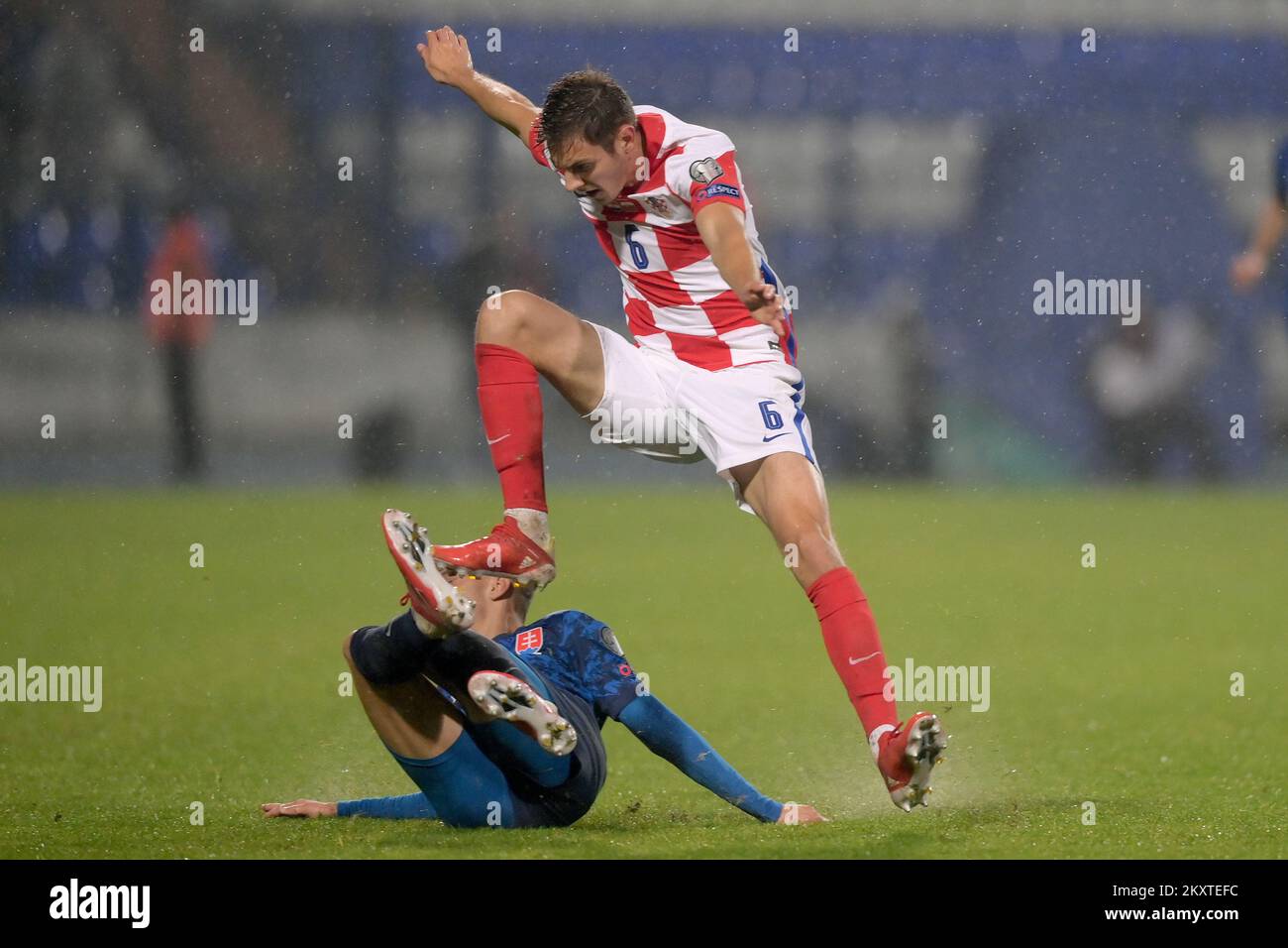 Josip Stanisic of Croatia in action during the 2022 FIFA World Cup ...