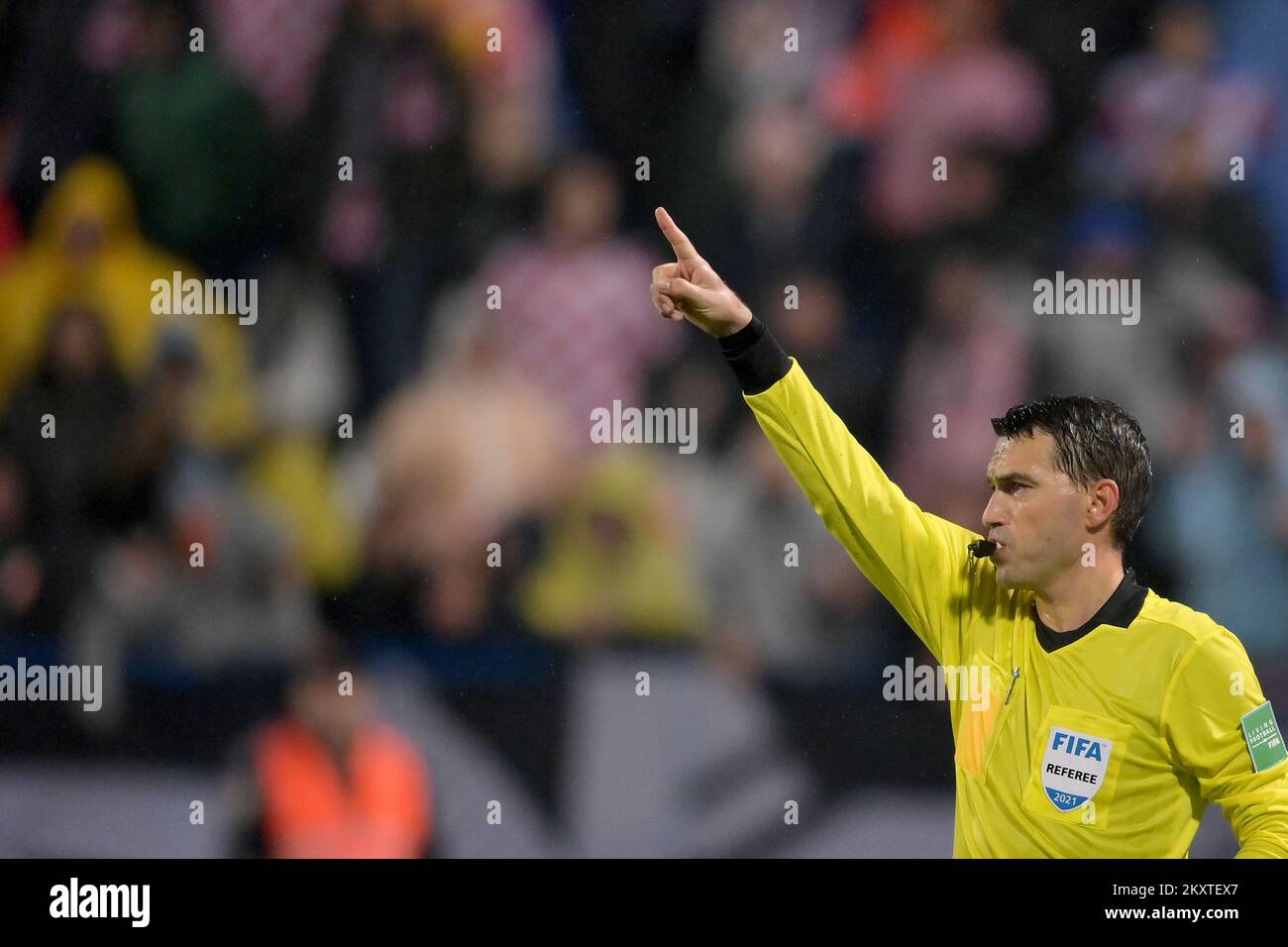 Referee Ovidiu Hategan during the 2022 FIFA World Cup Group H Qualifier ...