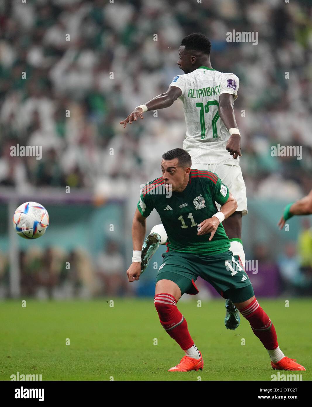 Mexico's Rogelio Funes Mori (left) and Saudi Arabia's Hassan Al ...