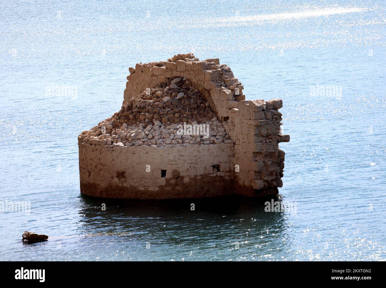 The low water level of Peruca Lake revealed submerged remains of life ...