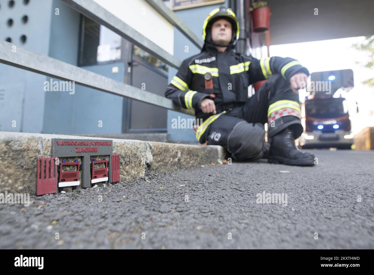 At the road entrance to the Public Fire Station Centar in Savska cesta ...