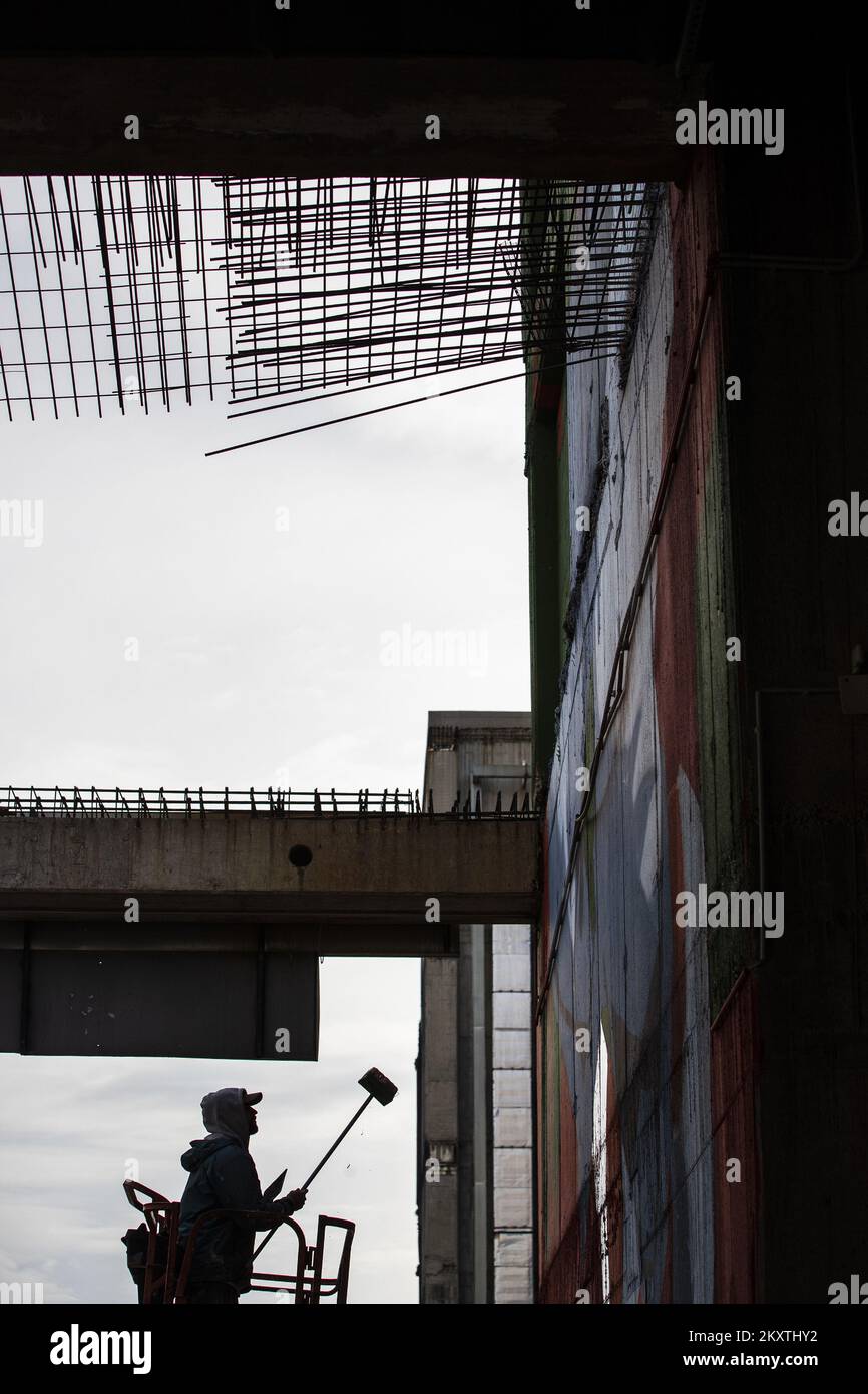 As part of the xSTatic festival, the gray walls of the Spaladium Arena ...