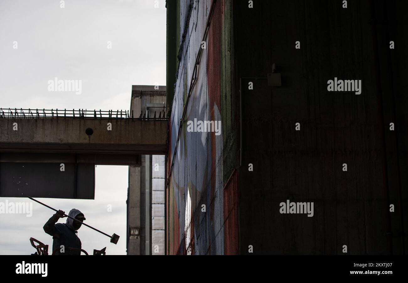As part of the xSTatic festival, the gray walls of the Spaladium Arena ...
