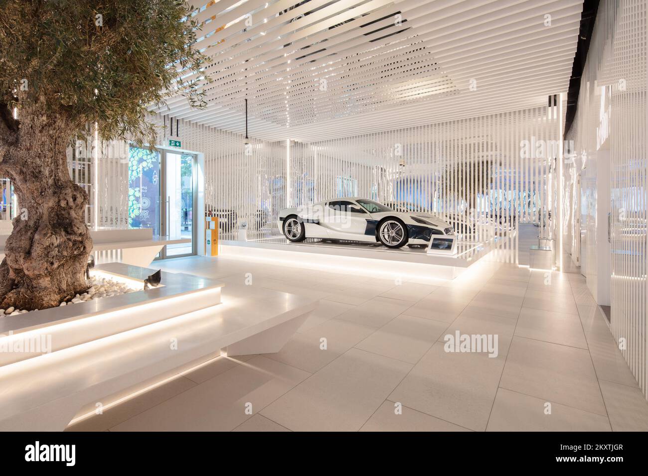 Rimac Nevera electric hypercar is seen at Croatia Pavilion during DUBAI ...