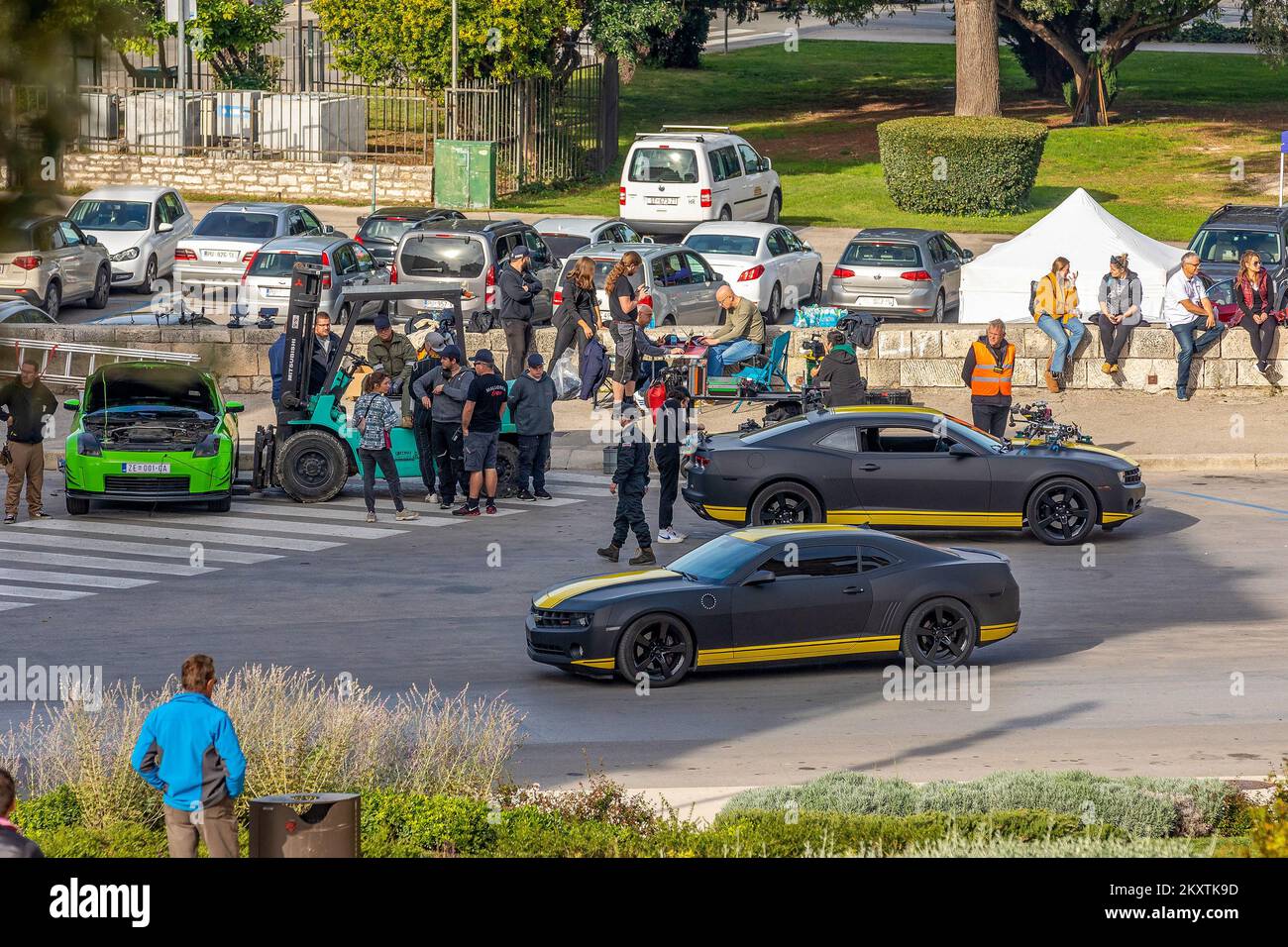 A general view of atmosphere on the set of a TV series Ze Network at ...