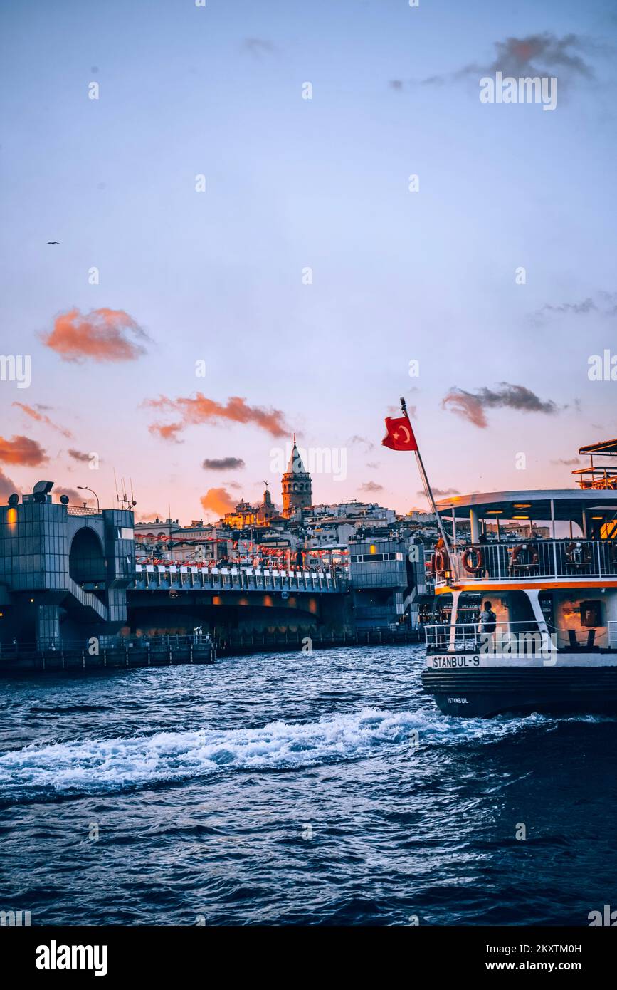 Balat district street view in Istanbul. Balat is popular tourist ...