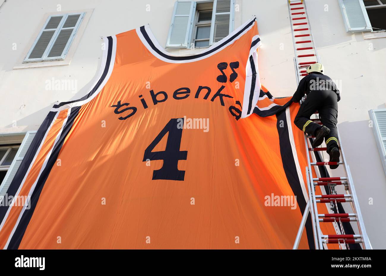 Giant Drazen Petrovic, number 4, basketball jersey of Sibenka ...