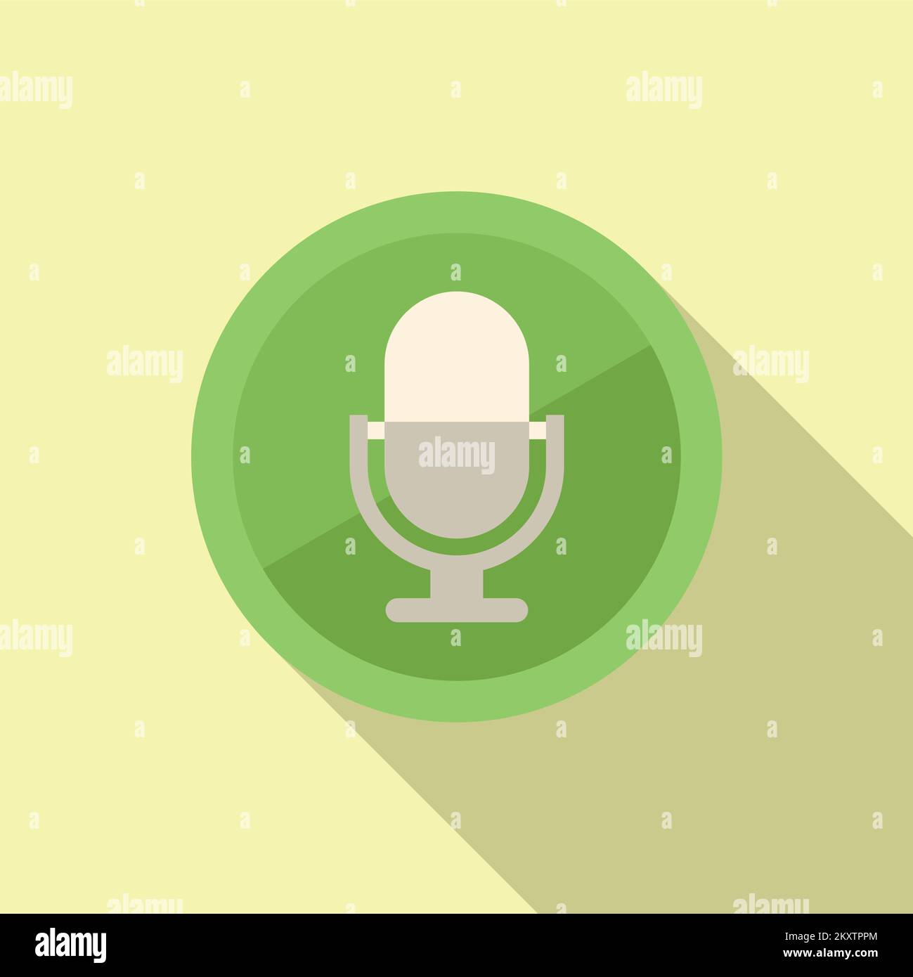 Microphone icon flat vector. Button interface. Web design Stock Vector ...