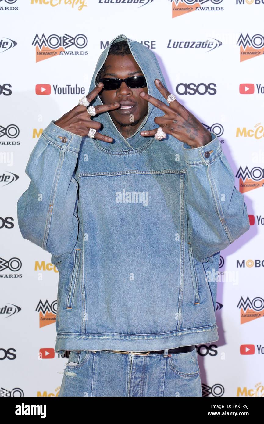 Skillibeng attending the Mobo Awards 2022 at the OVO Arena Wembley ...