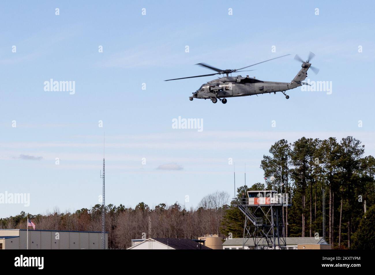 A U.S. Navy MH-60S Seahawk, assigned to Helicopter Sea Combat Squadron ...