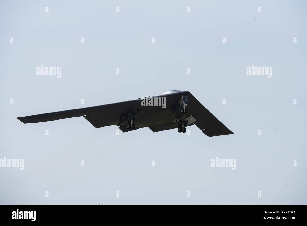 B-2 Spirit stealth bombers assigned to Whiteman Air Force Base taxi and ...