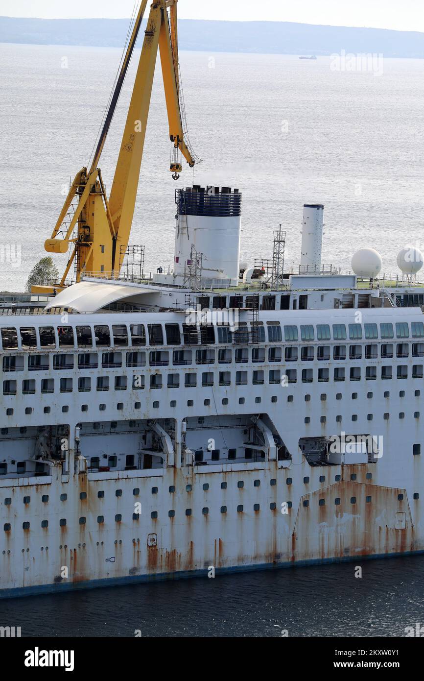 The Satoshi cruiser is being overhauled at the Viktor Lenac shipyard on ...