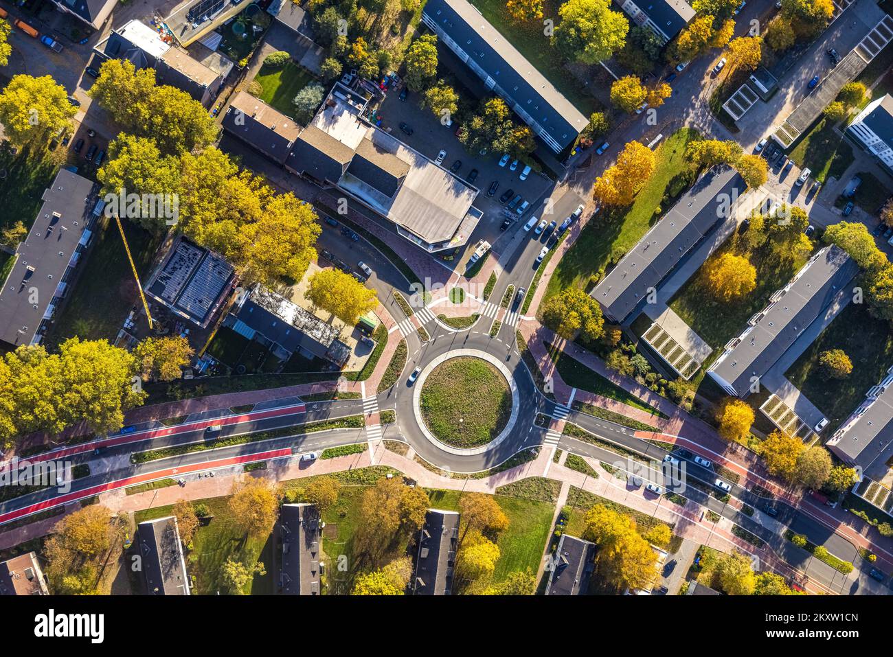 Aerial view, New traffic circle at Wiesmannstraße and Horster Straße ...
