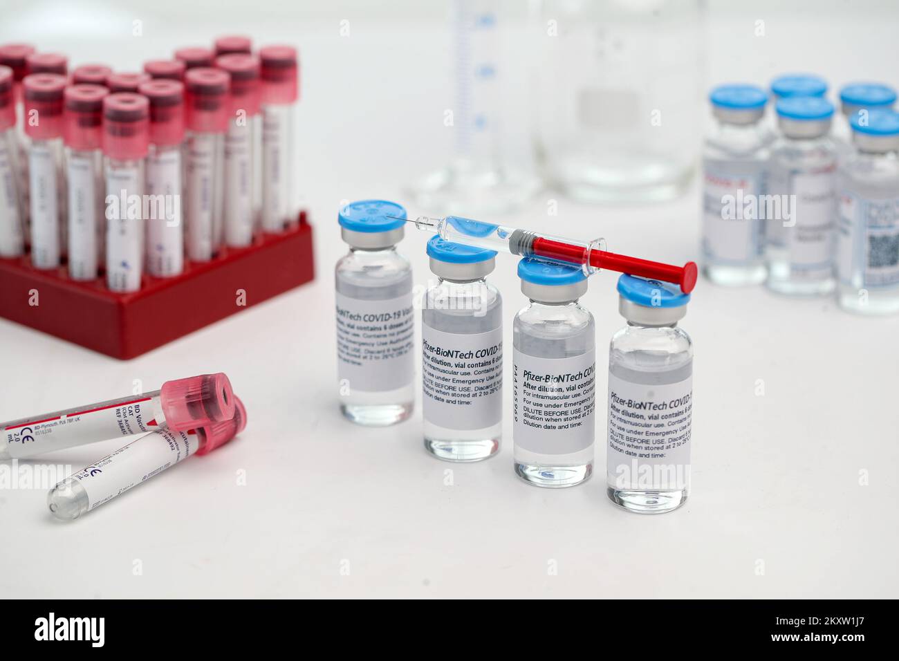 Pfizer/BioNTech COVID-19 vaccine vials in Zagreb, Croatia on 07 ...