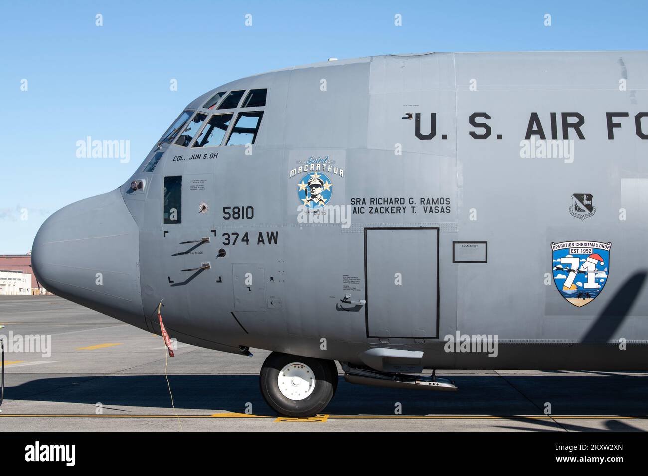 “Operation Christmas Drop 2022” graphic placed onto a C-130J super ...