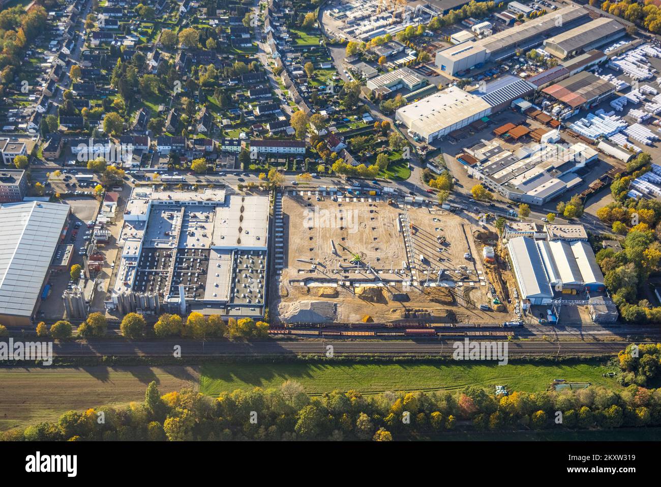 Aerial view, industrial park Ellinghorst, former Döllken / Surteco ...