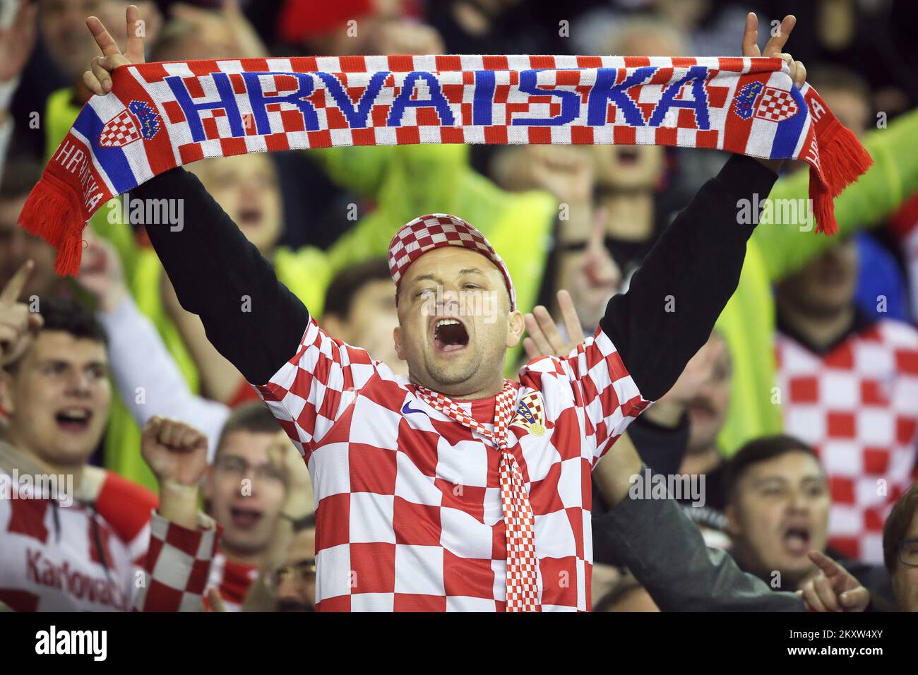 SPLIT, CROATIA - NOVEMBER 14: Croatian supporters celebrate victory ...