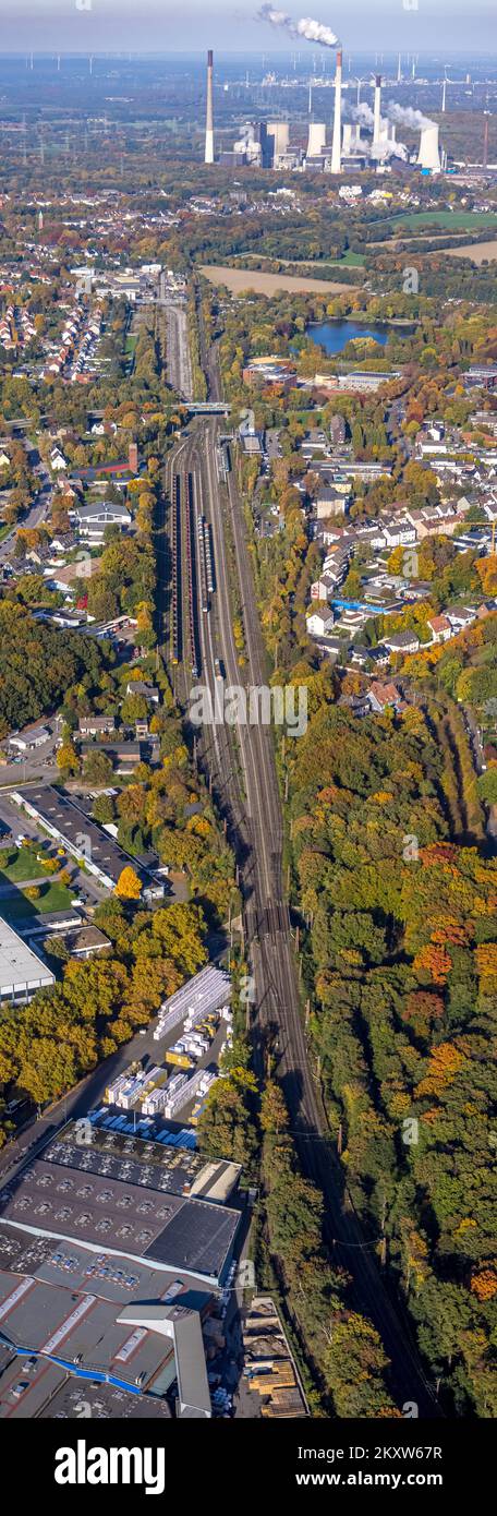 Aerial view, area around Gladbeck-West station, route of cycle track ...