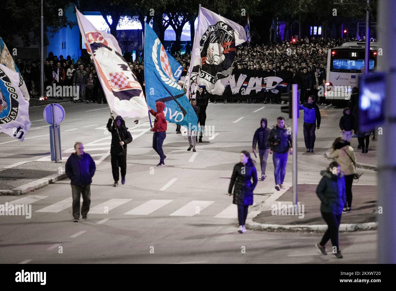 The young men carry the flags of the Guards Brigades that took part in ...