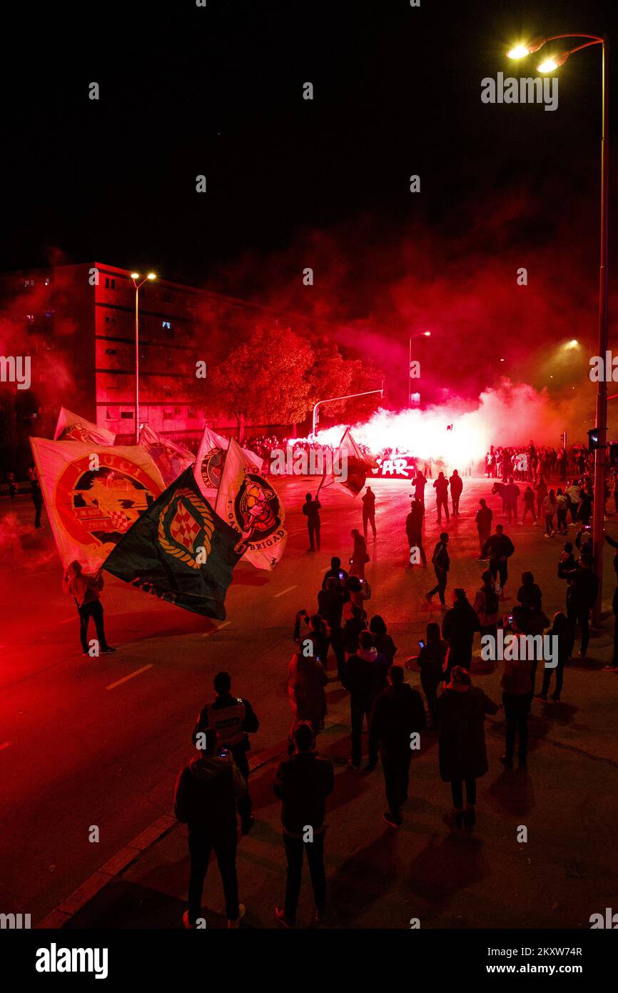 Parade and torchlight of HNK Hajduk Split supporters' group Torcida ...