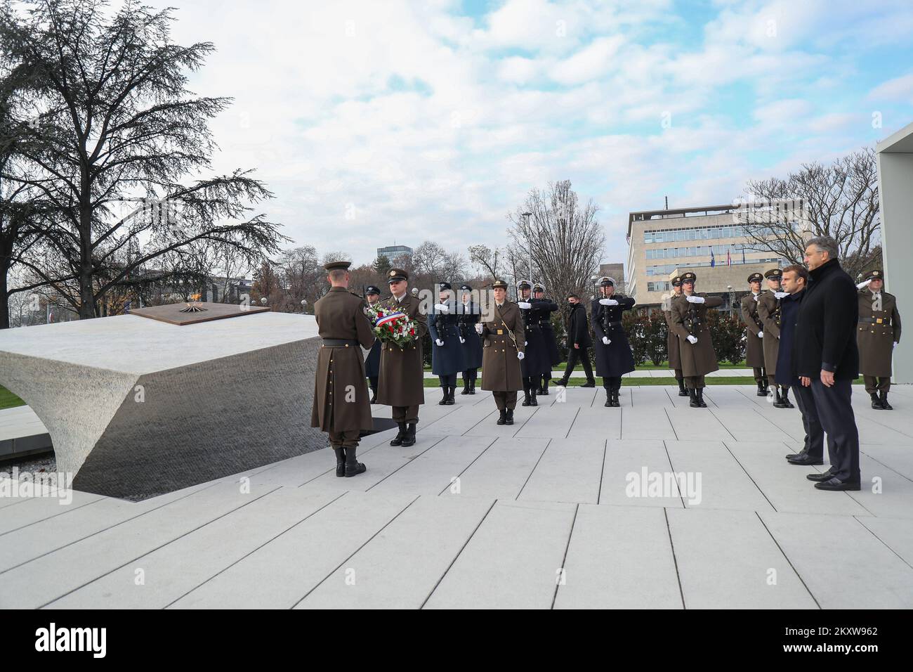 President of France Emmanuel Macron and Prime Minister of Croatia ...