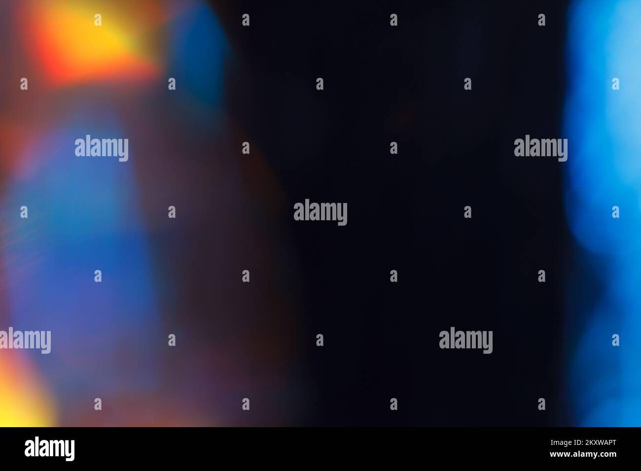 Colorful light leak on black background, abstract design with optical ...