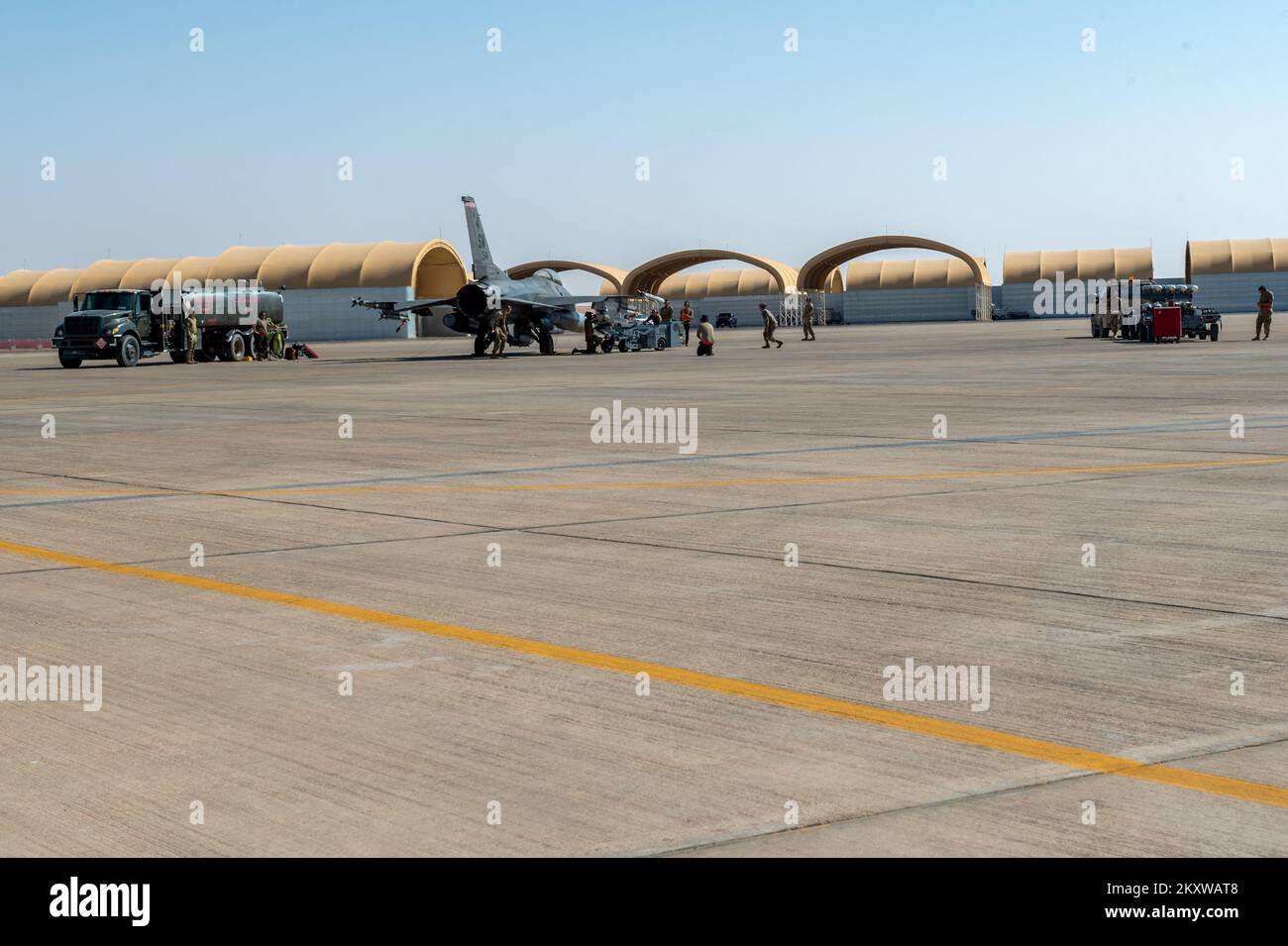 U.S. Air Force Airmen assigned to the 378th Air Expeditionary Wing ...