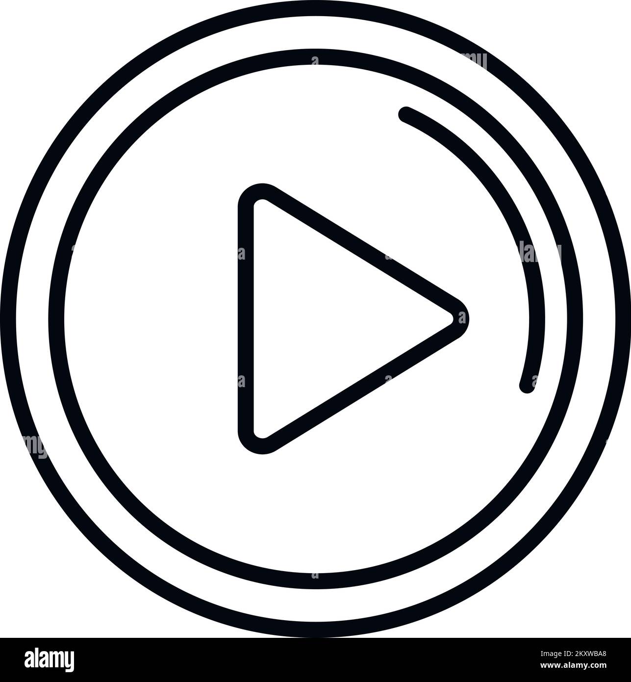 Play button icon outline vector. Web interface. Business design Stock ...