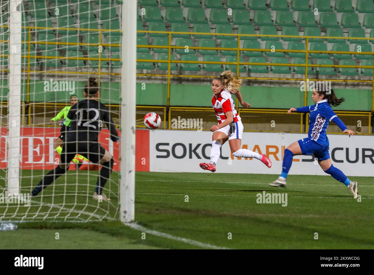 Ana Maria Markovic of Croatia shoots on a goal during the FIFA Women's ...