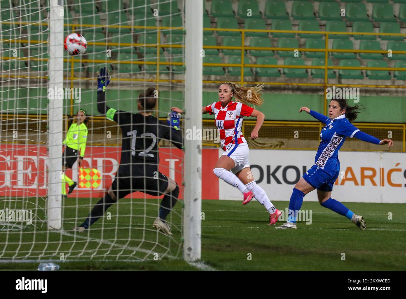 Ana Maria Markovic of Croatia shoots on a goal during the FIFA Women's ...