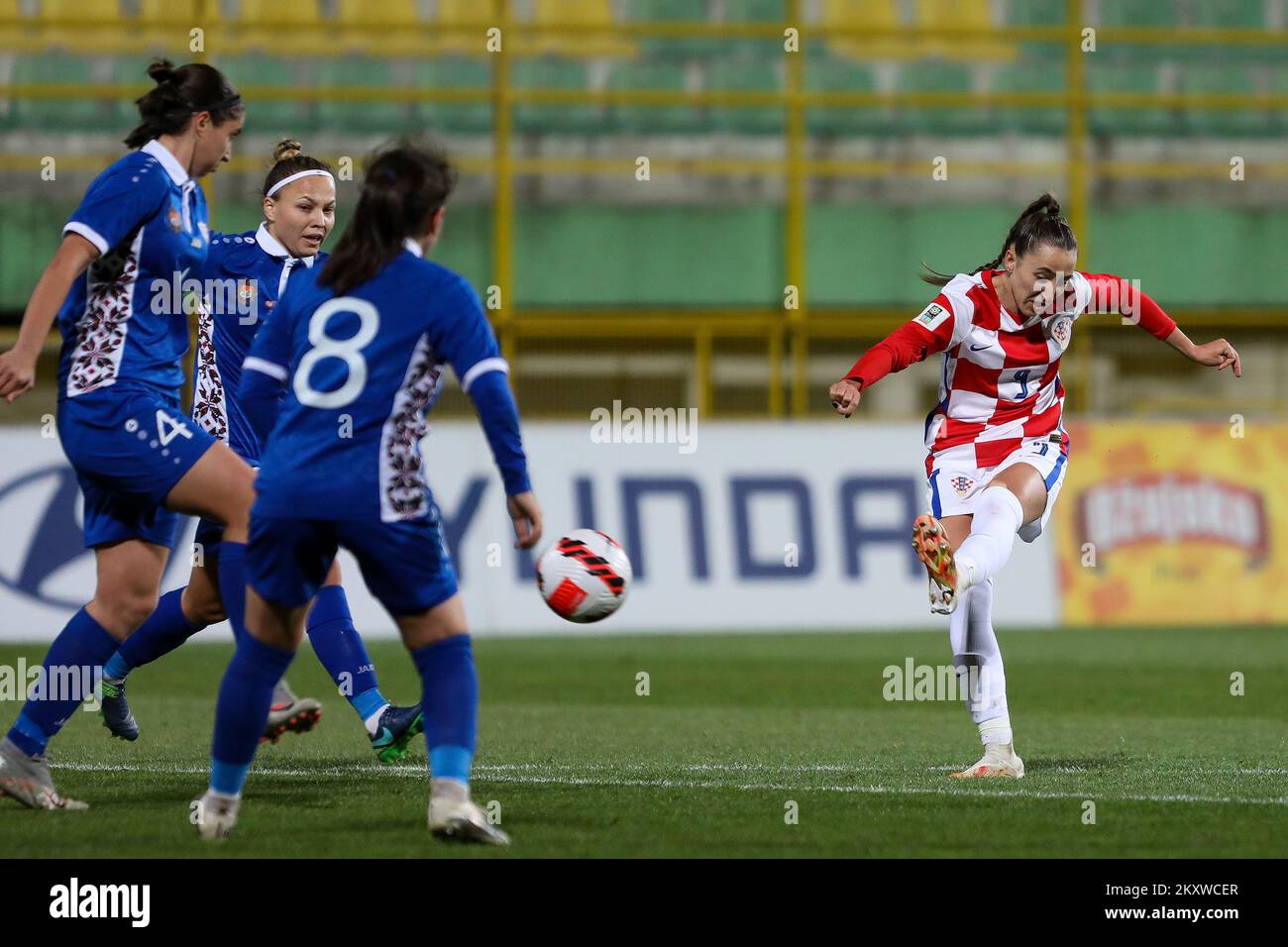 Andrea Glibo of Croatia shoots on a goal during the FIFA Women's World ...
