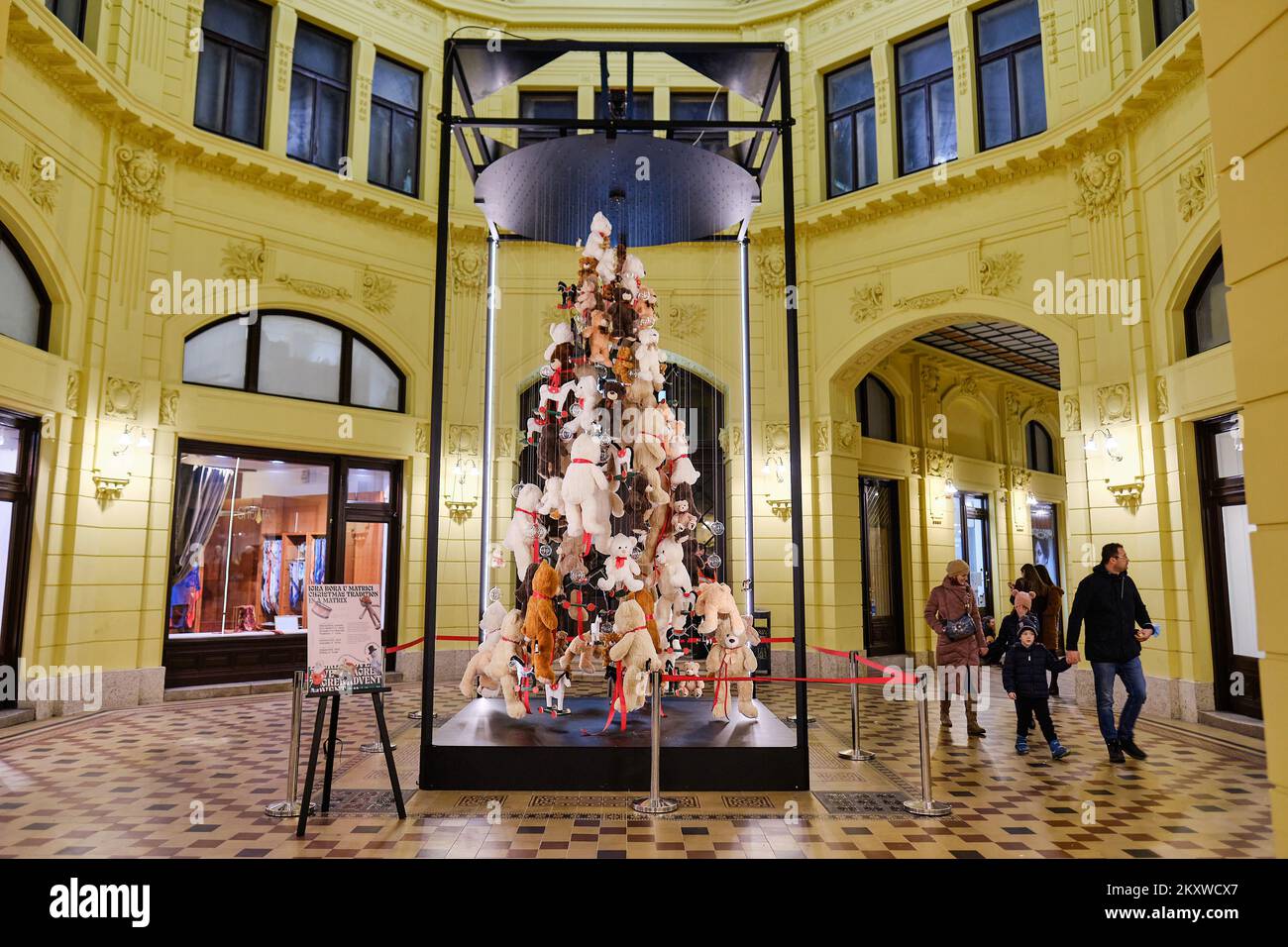 Giant Christmas tree installation made of teddy bears is pictured in ...