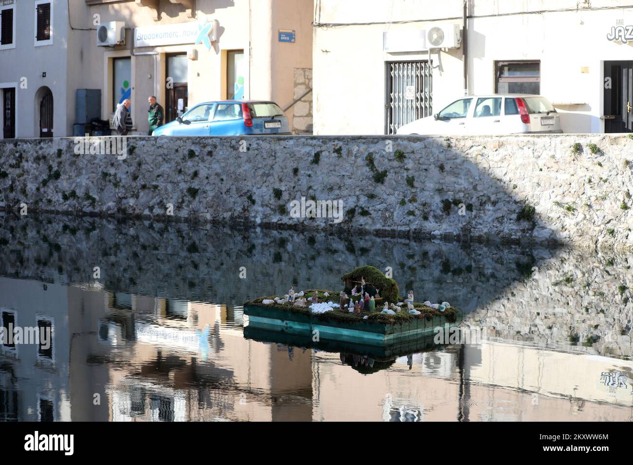 Photo taken on December 27, 2021 shows floating Nativity scene in ...