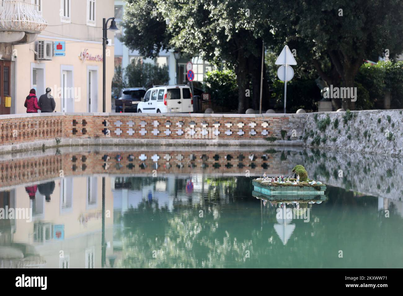 Photo taken on December 27, 2021 shows floating Nativity scene in ...