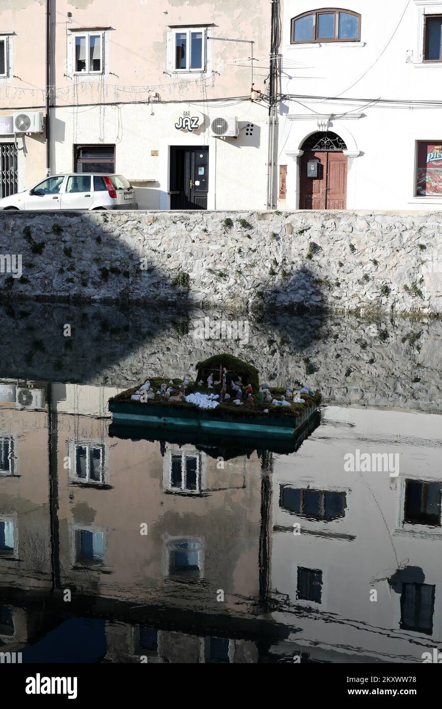 Photo taken on December 27, 2021 shows floating Nativity scene in ...