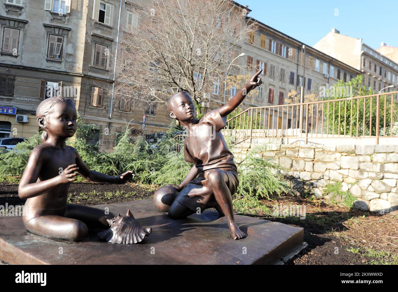 The unveiling of the Buducnost (Future)sculpture, donated to Rijeka by ...