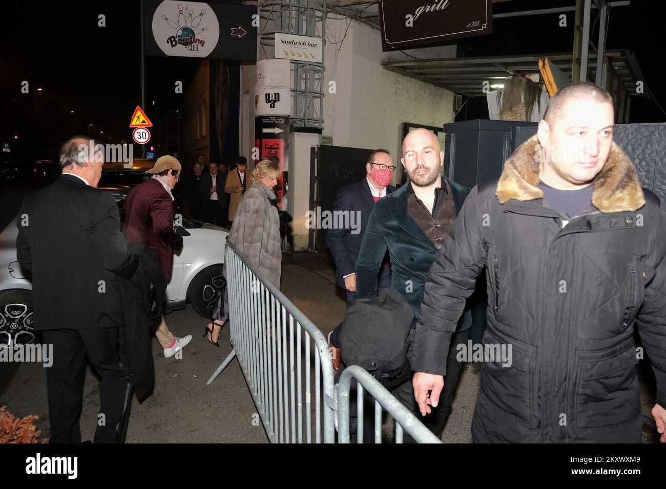 Oscar winning actor Kevin Spacey arriving at Mint Club in Zagreb ...