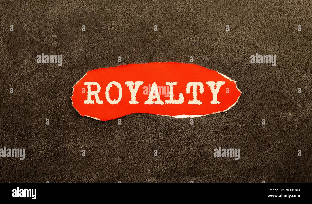 Torn paper with word Royalties Stock Photo - Alamy